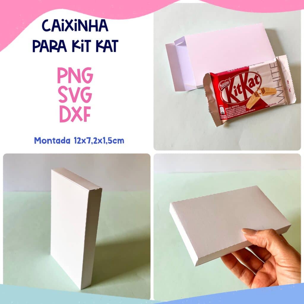 Arquivo digital MOLDE UNITÁRIO CAIXINHA para KIT KAT – Ilustra.Cin